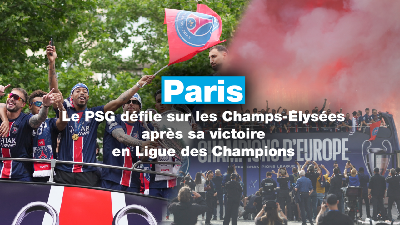 Le PSG remonte les Champs-Élysées pour fêter sa victoire en Ligue des Champions - France 24